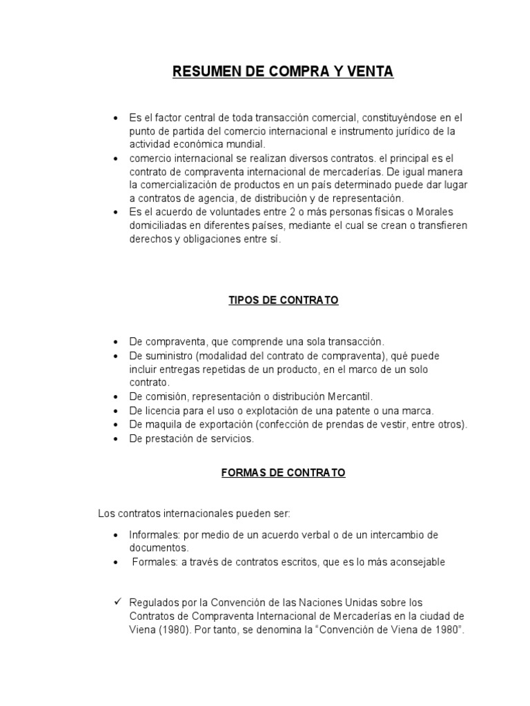 Resumen de Compra y Venta | PDF | Arancel | Arbitraje