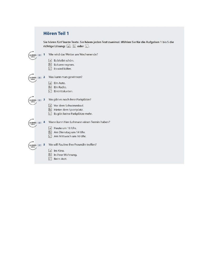 A2 Modelltest 1 (PTR) | PDF