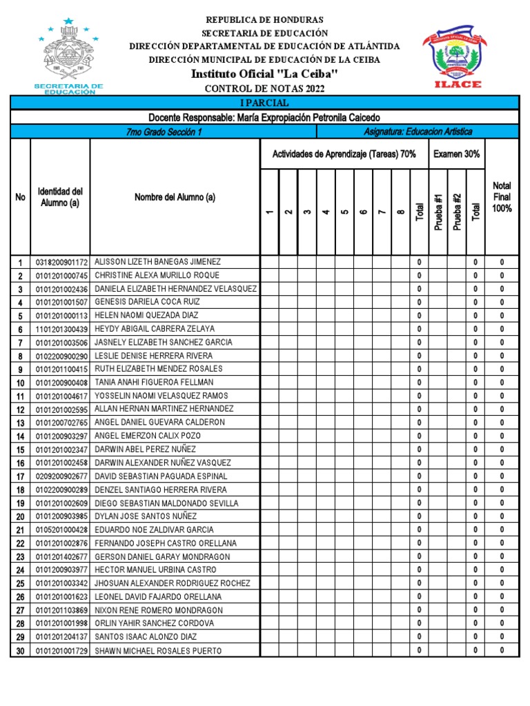 (7-Abril-22) Ejemplo de Cuadro Control de Acumulativos y Asistencia ...