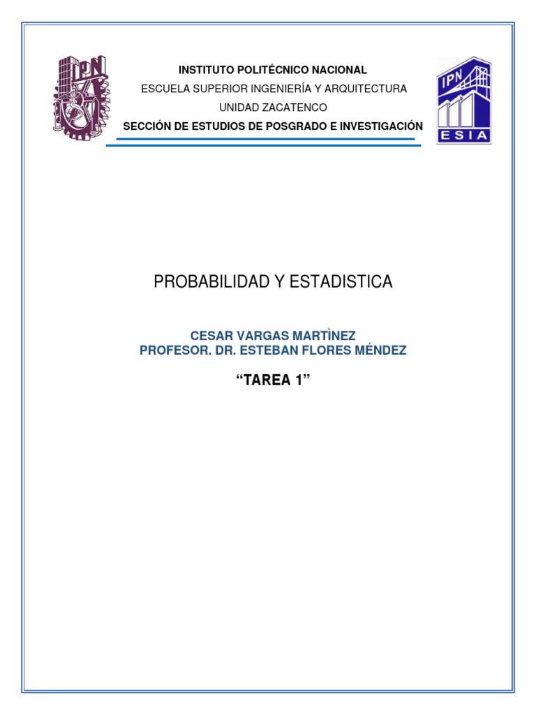 Tarea 1 de Probabilidad | PDF