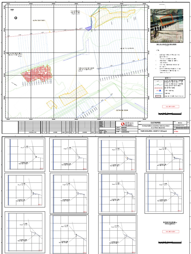 Planos de detalle de la presa Tablachaca mostrando las estructuras aguas abajo | PDF | Geodesia ...