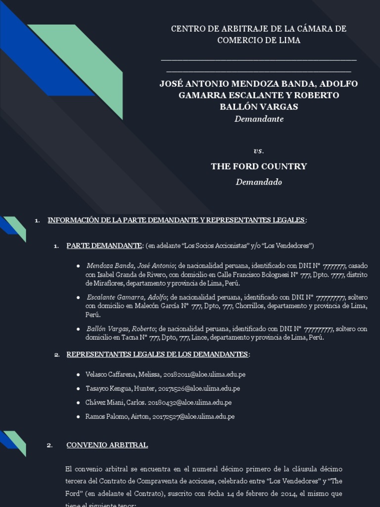 Diapositivas - Parte Demandante | PDF | Pagos | Daños y perjuicios