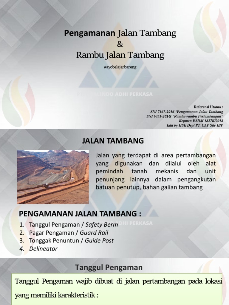 Materi Pengamanan Jalan & Rambu Tambang | PDF