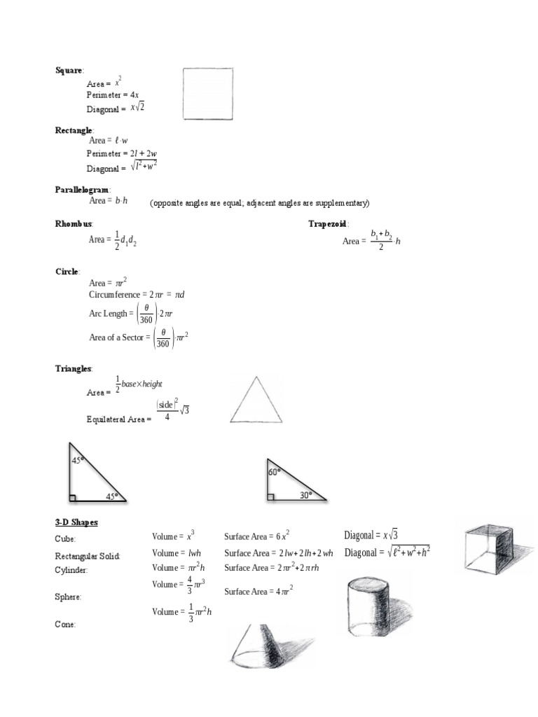 Areas and Volumes | PDF | Area | Rectangle