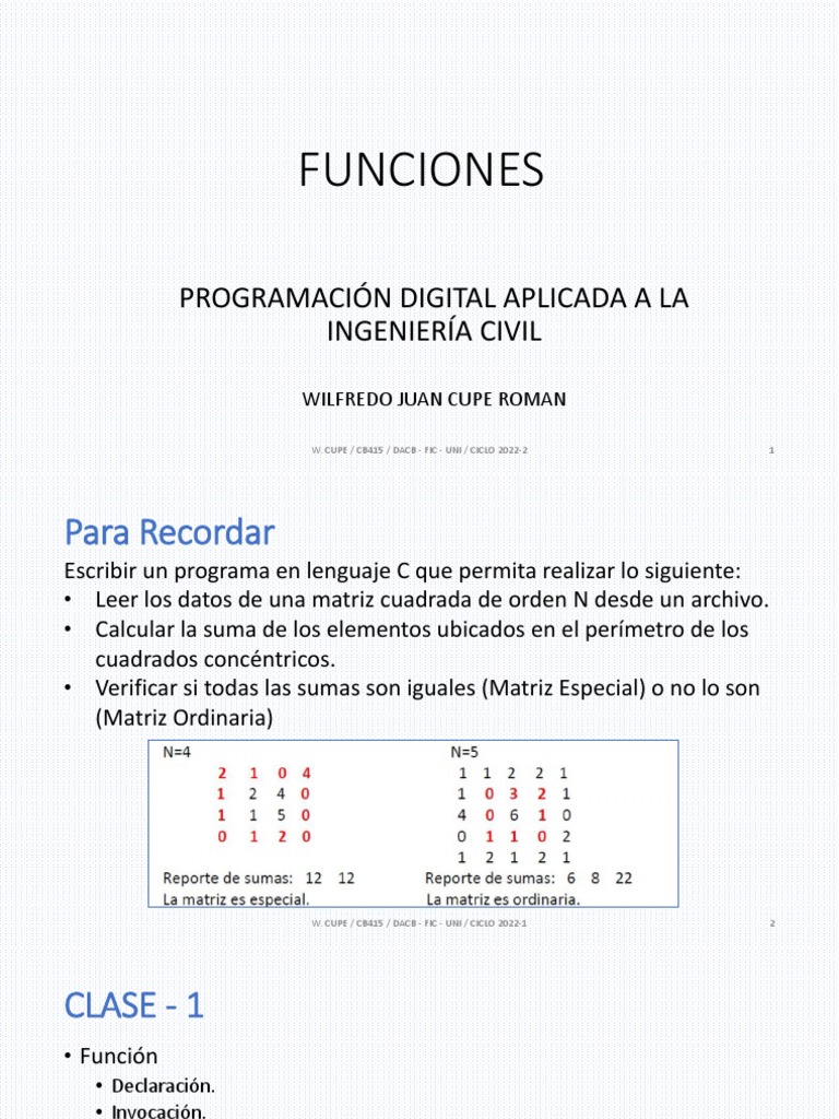 Introduccion A Funciones | PDF | Función (Matemáticas) | Parámetro (programación de computadora)