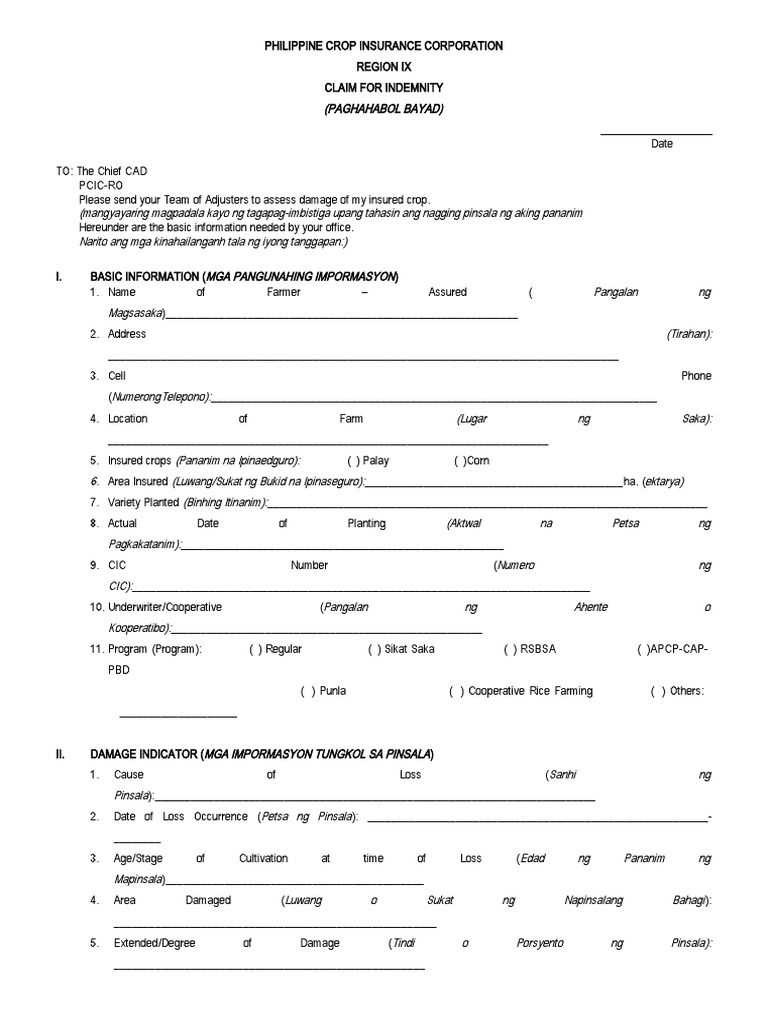 Philippine Crop Insurance Corporation | PDF