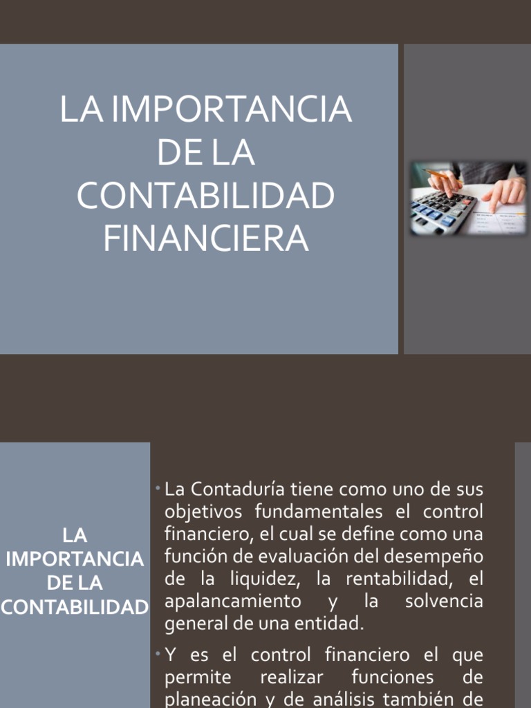 La Importancia de La Contabilidad Financiera | Descargar gratis PDF ...