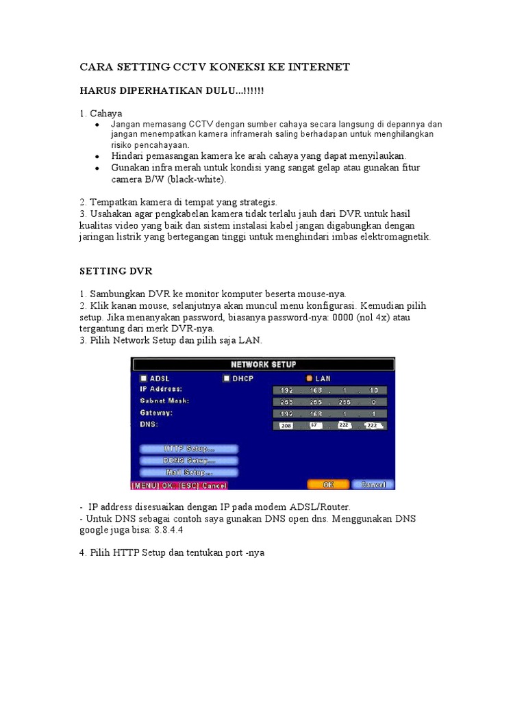 Cara Setting CCTV Koneksi Ke Internet | PDF