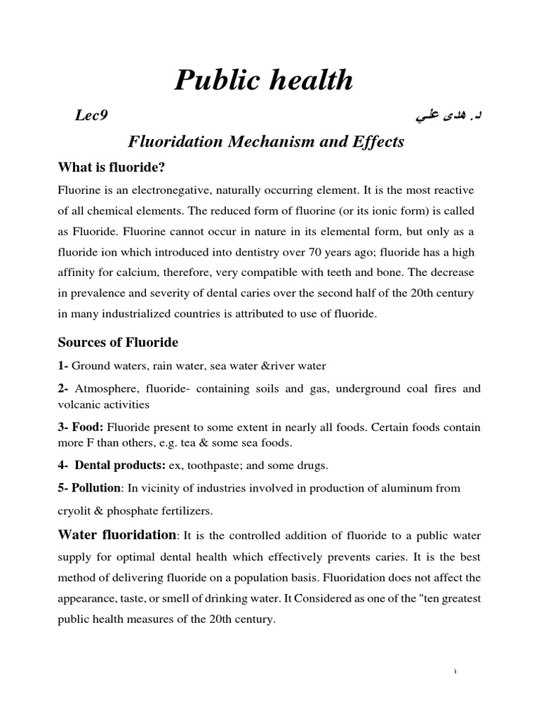 Lec 9 PDF | PDF | Fluoride | Tooth Enamel Lec 9 PDF | PDF | Fluoride | Tooth Enamel