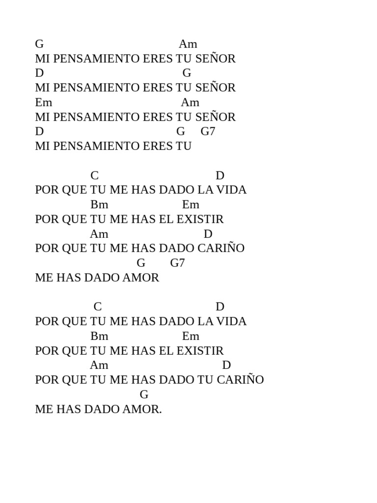 Mi Pensamiento Eres Tu | PDF