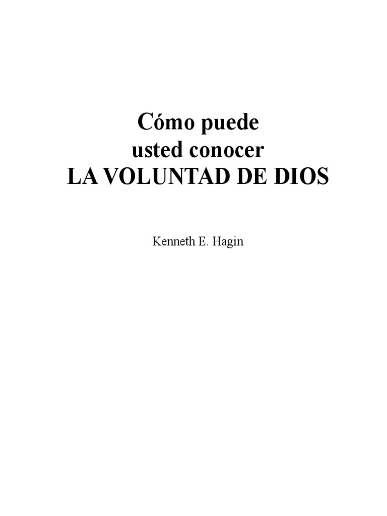 014 Como Conocer La Voluntad de Dios K.E.Hagin | PDF | Alma | espíritu Santo