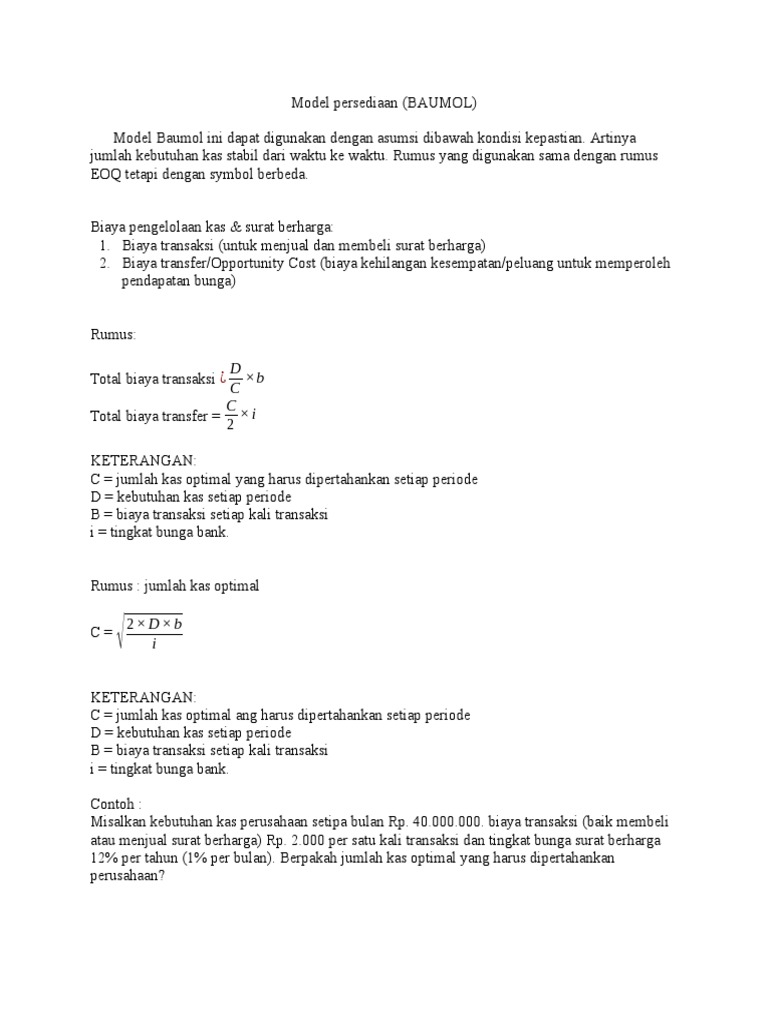 Model Baumol dan Simulasi Monte Carlo | PDF | Metode & Bahan Ajar ...