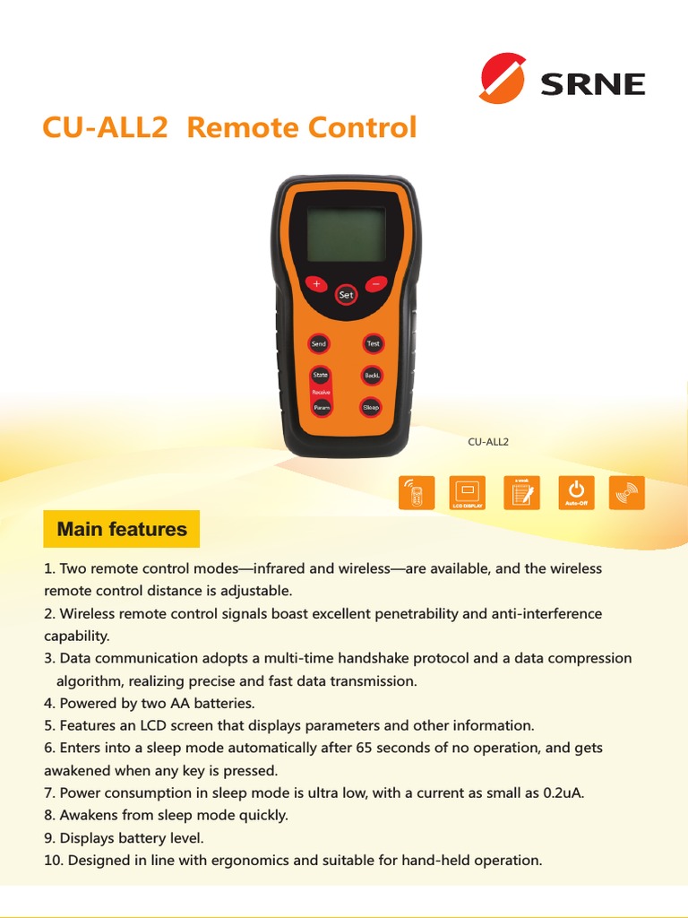 Datasheet-CU-ALL2 | PDF | Volt | Remote Control