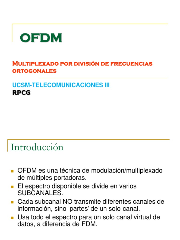 OFDM C | PDF | Multiplexación por división de frecuencia ortogonal | Tecnología de radio