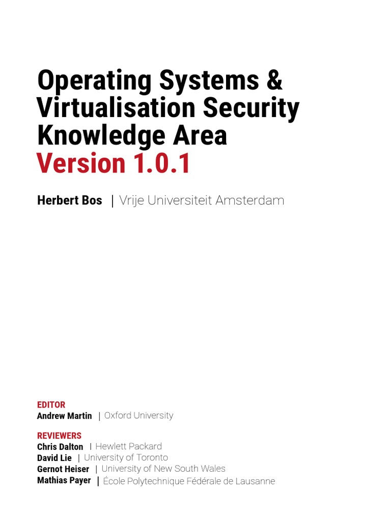 Operating Systems Virtualisation Security v1.0.1 | PDF | Operating System | Cpu Cache