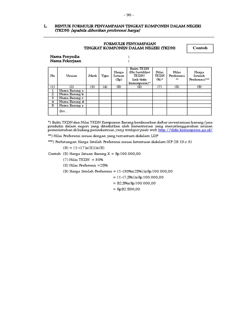 Contoh Perhitungan TKDN | PDF