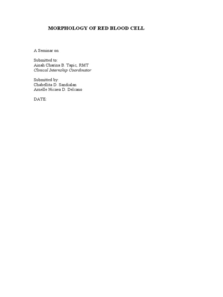 MORPHOLOGY-OF-HEMATOLOGY | PDF | Anemia | Red Blood Cell