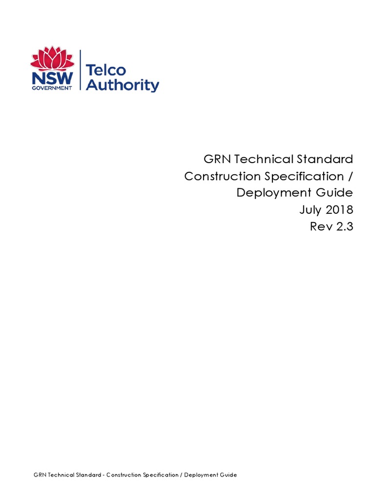 GRN Technical Standard - Construction Specification Deployment Guide ...