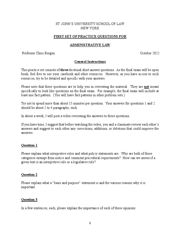 Admin Law Questions And Answers Pdf 