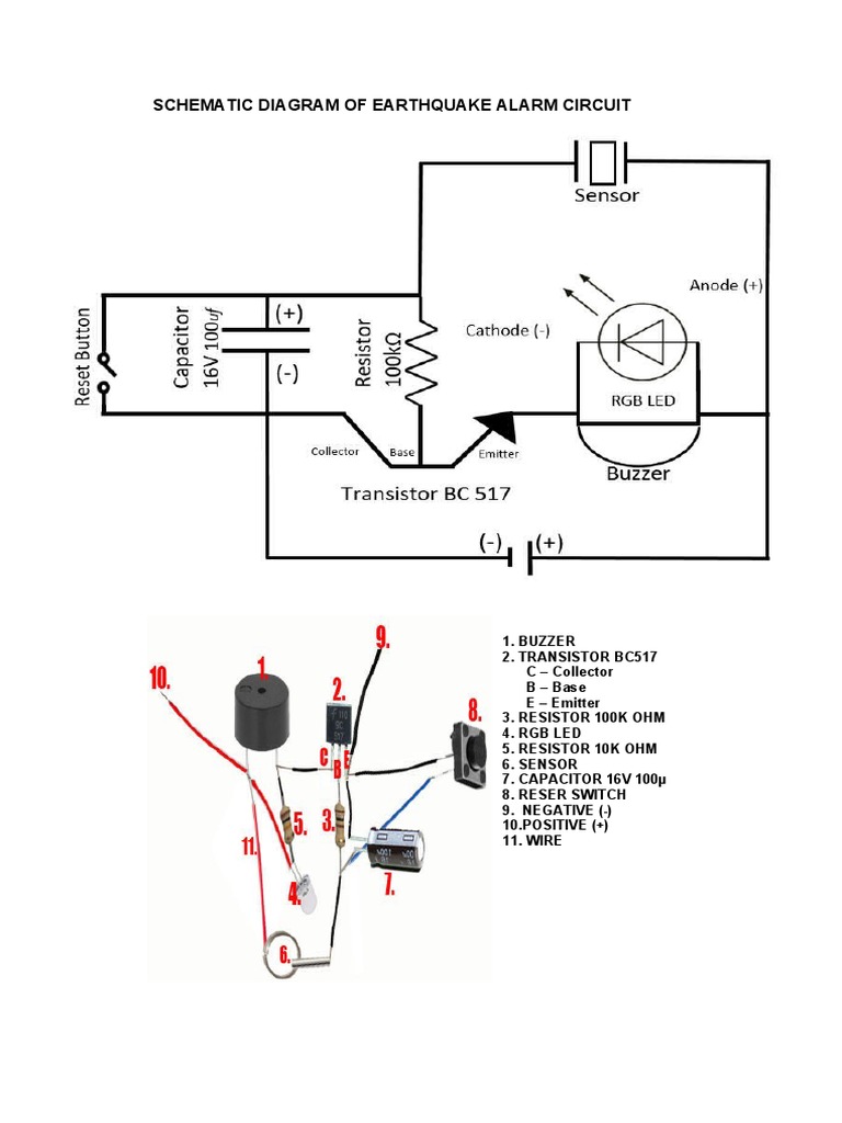 Schematic Diagram of Earthquake Alarm Circuit | PDF | Home & Garden ...