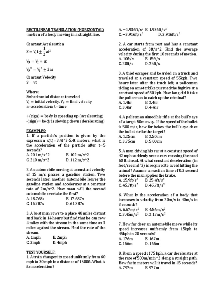 Dynamics 1 Handouts Pdf Acceleration Force