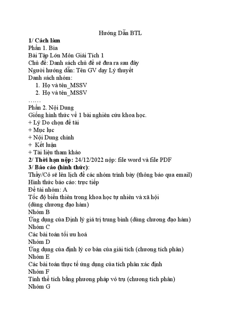 Hướng Dẫn BTL GT1 MT1011 HK221 | PDF