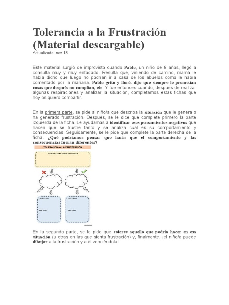 Tolerancia A La Frustración | PDF