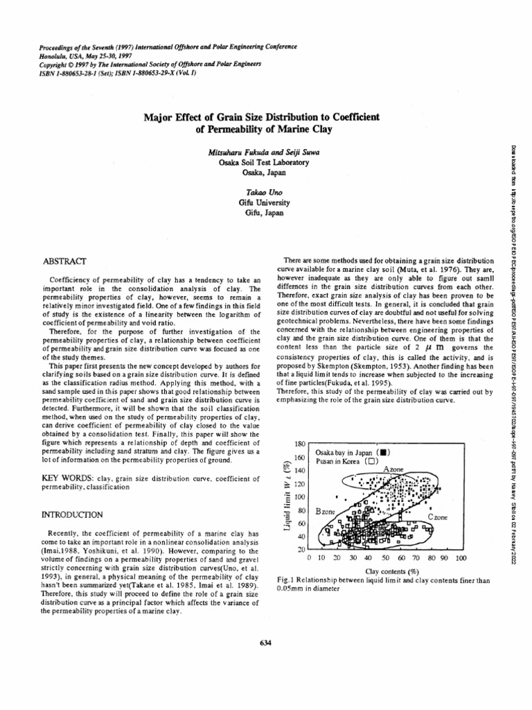 Major Effect of Grain Size Distrubition To Coefficient of Permeability ...