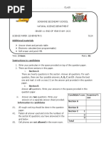 s1 Chemistry End of Term 1 Exams | PDF | Physical Chemistry | Materials