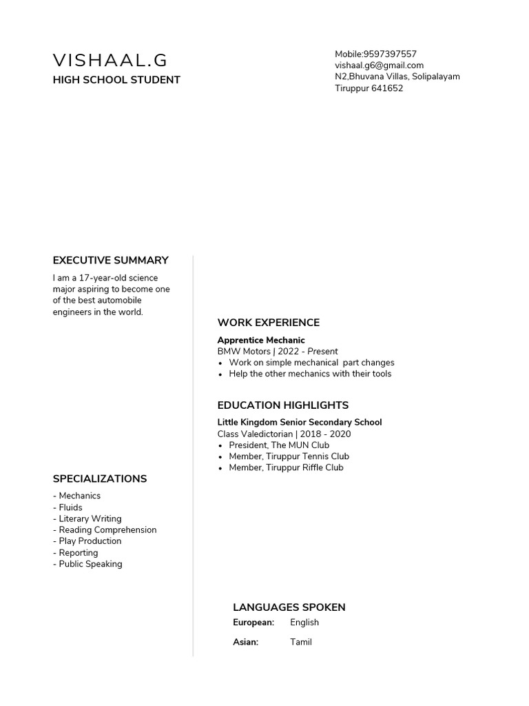 Vishaal.g Resume | PDF