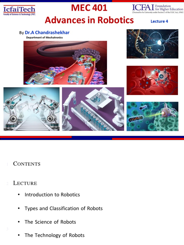 Advances in Robotics Lecture 4 | PDF | Robot | Robotics Advances in Robotics Lecture 4 | PDF | Robot | Robotics