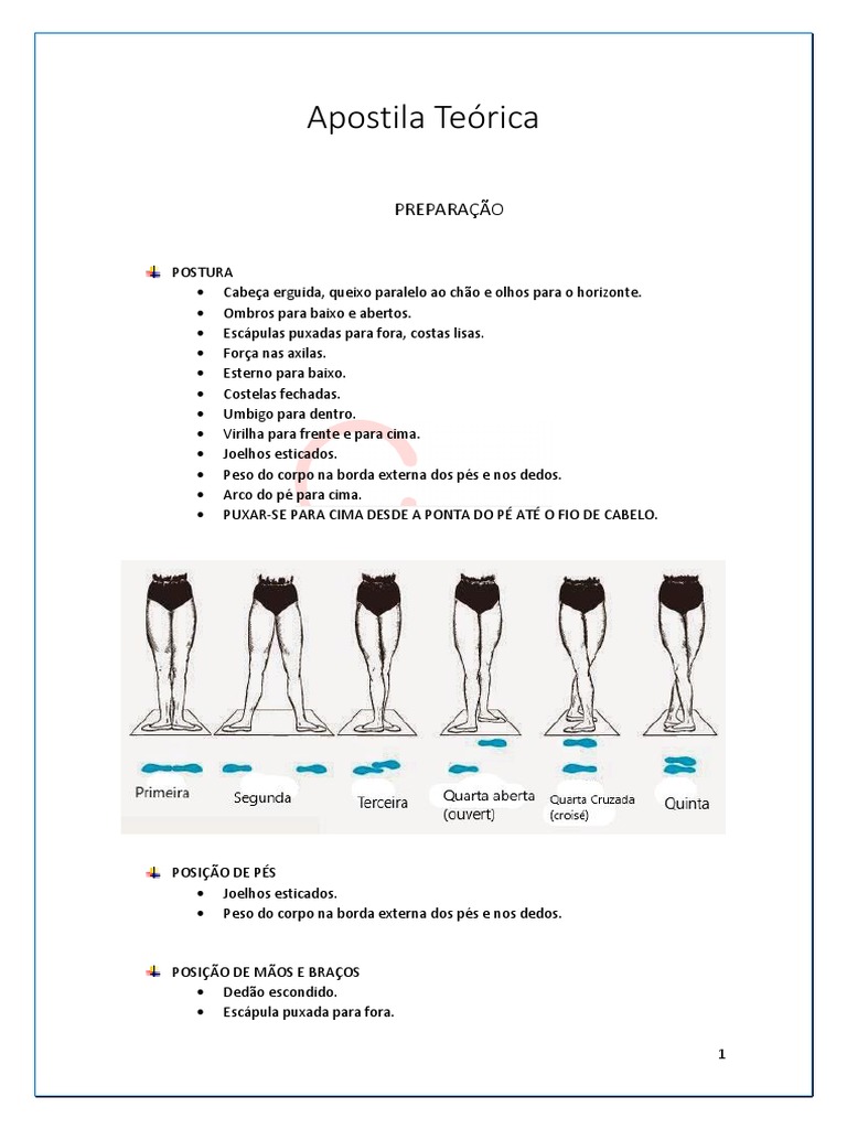 Posturas e Passos de Ballet para Iniciantes | PDF | Flexibilidade ...