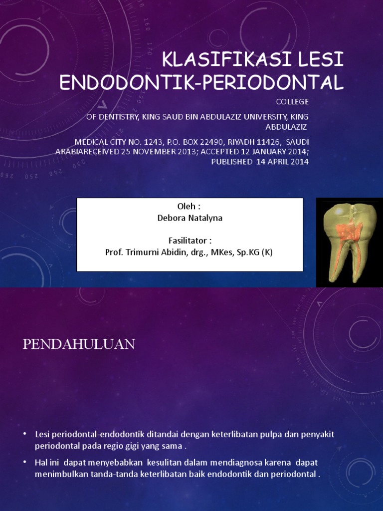 Klasifikasi Lesi Endo-Perio | PDF