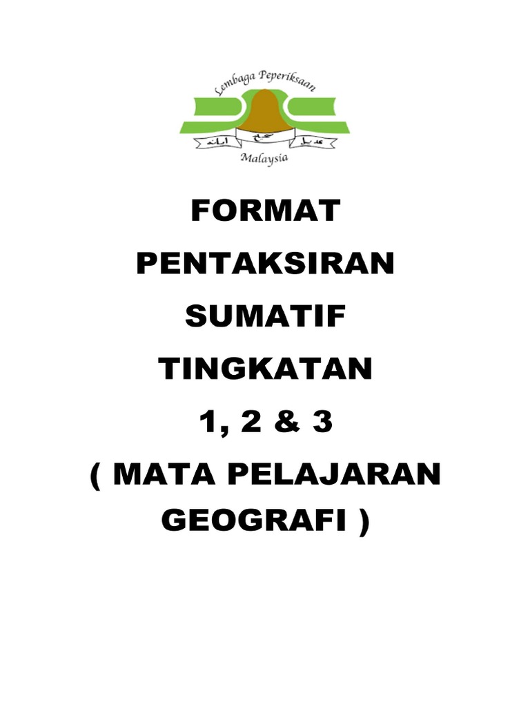 Format Baharu Geografi Ujian Akhir Sesi Akademik (UASA) | PDF