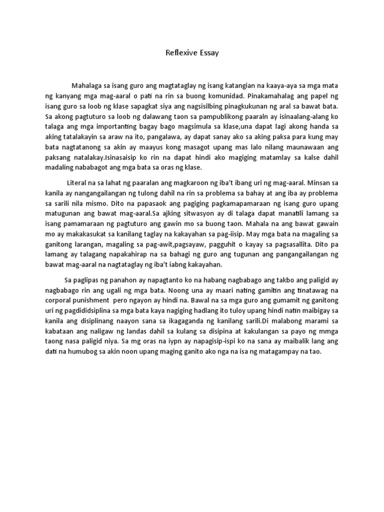 ARTEMIO M. ECHAVEZ JR - Reflexive Essay | PDF