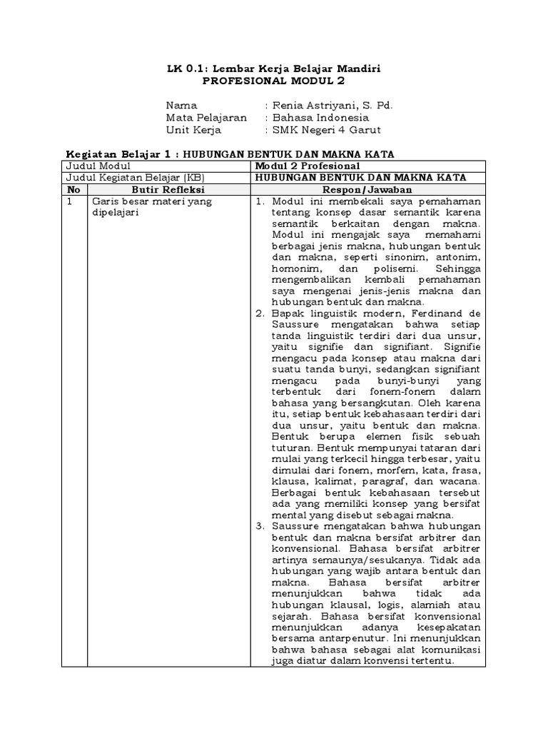 Hubungan Bentuk dan Makna Kata | PDF | Seni & Disiplin Bahasa | Kajian Bahasa Asing