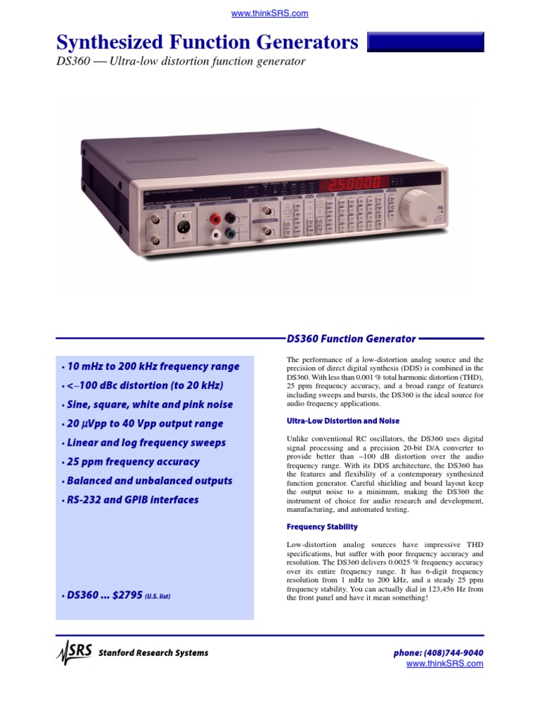 DS360 Datasheet | Download Free PDF | Hertz | Distortion