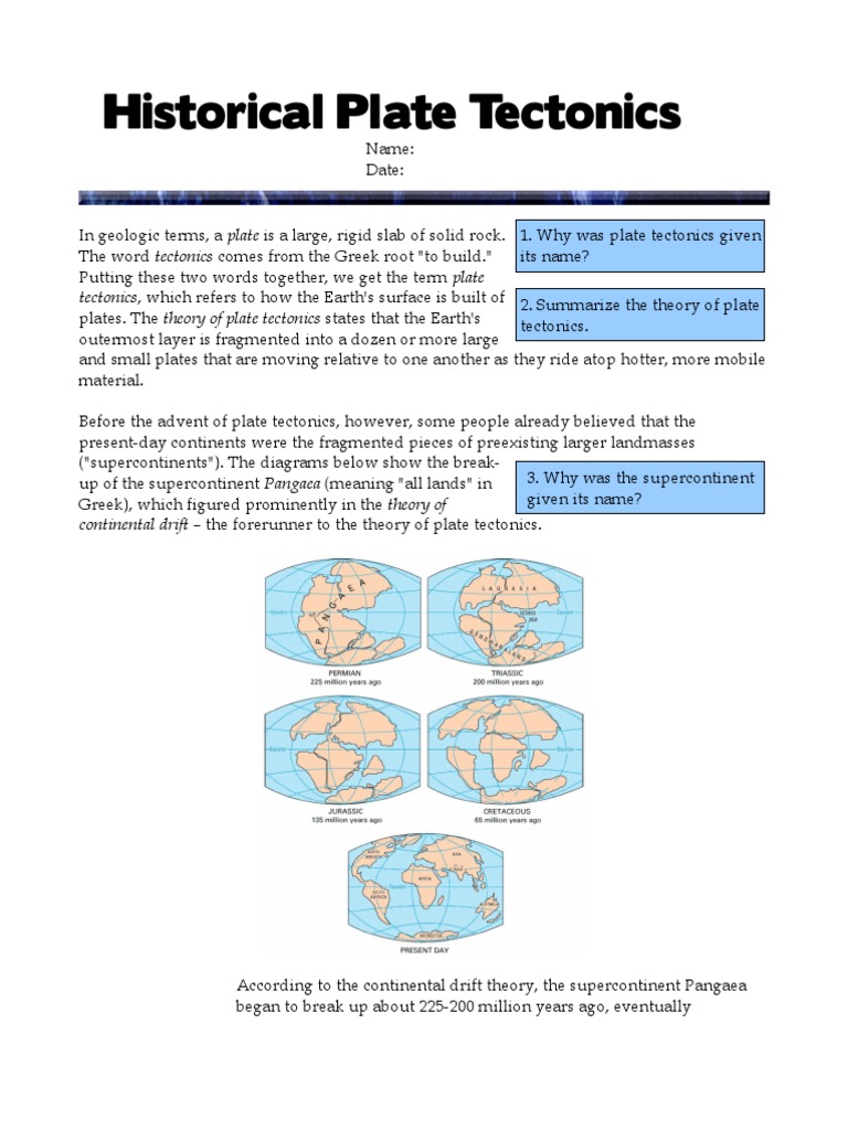 History of Plate Tectonics | PDF | Plate Tectonics | Continent