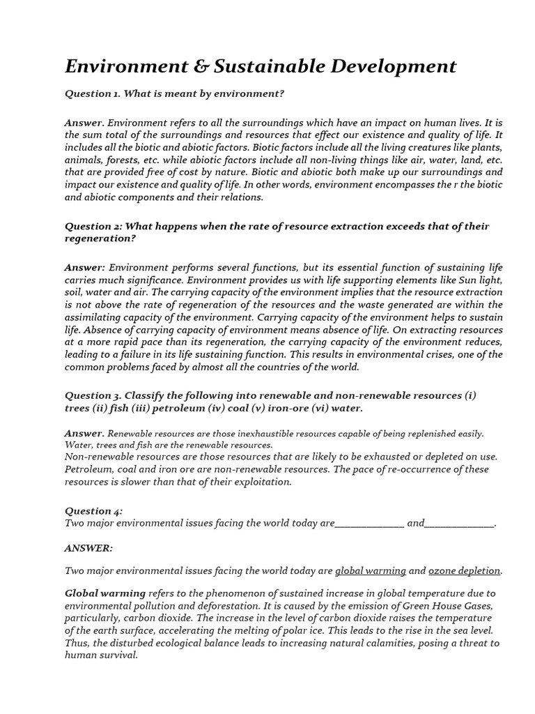 Chapter - 9 Environment & Sustainable DEvelopment | Download Free PDF | Soil | Sustainable ...