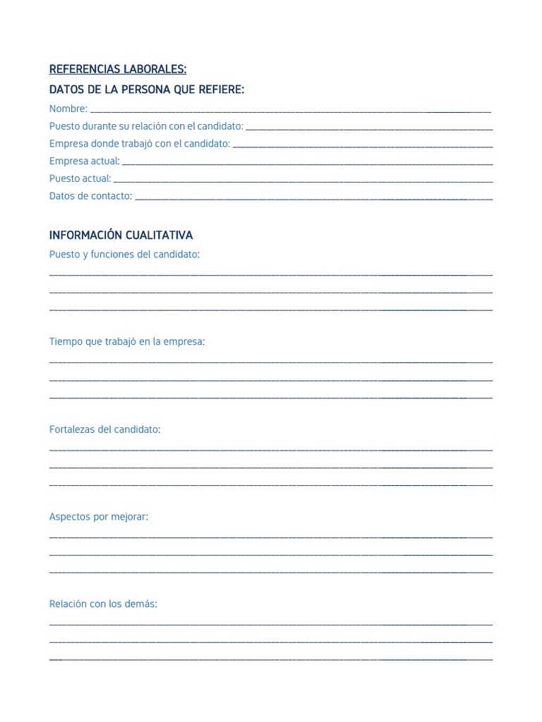 Formato de Referencias laborales | PDF | Business | Economias