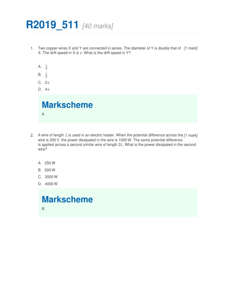 Markscheme: (40 Marks) | Download Free PDF | Inductor | Rectifier