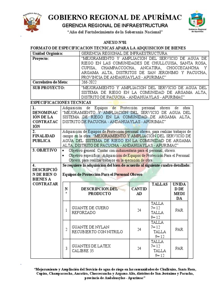 TDR - EPPs | PDF | Materiales | Ropa