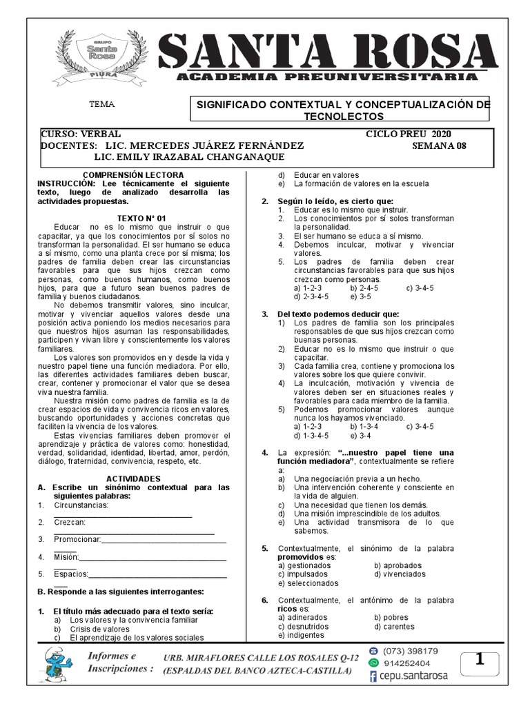MODULO 08 - PREU-VERANO TECNOLECTOS Modificado | PDF | Triángulo | Moralidad