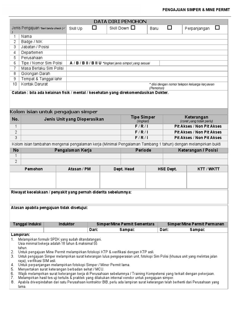 Form Pengajuan Mp-Simper MSTB | PDF