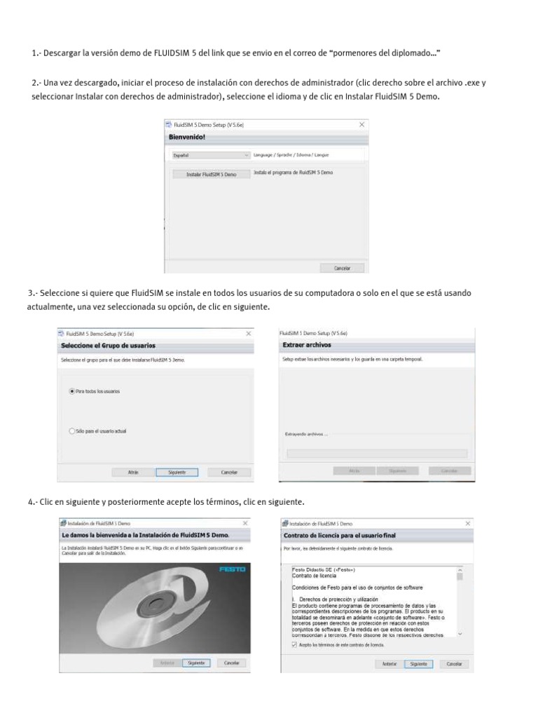 Instalación FluidSIM 5 Demo | PDF