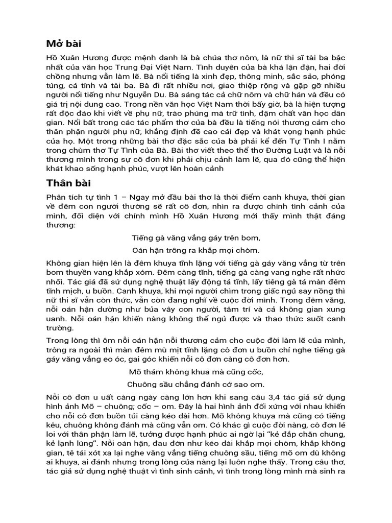 Phân Tích T Tình 1 | PDF