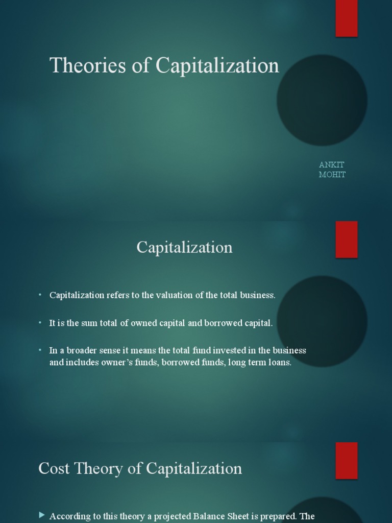 Theories of Capitalisation | PDF