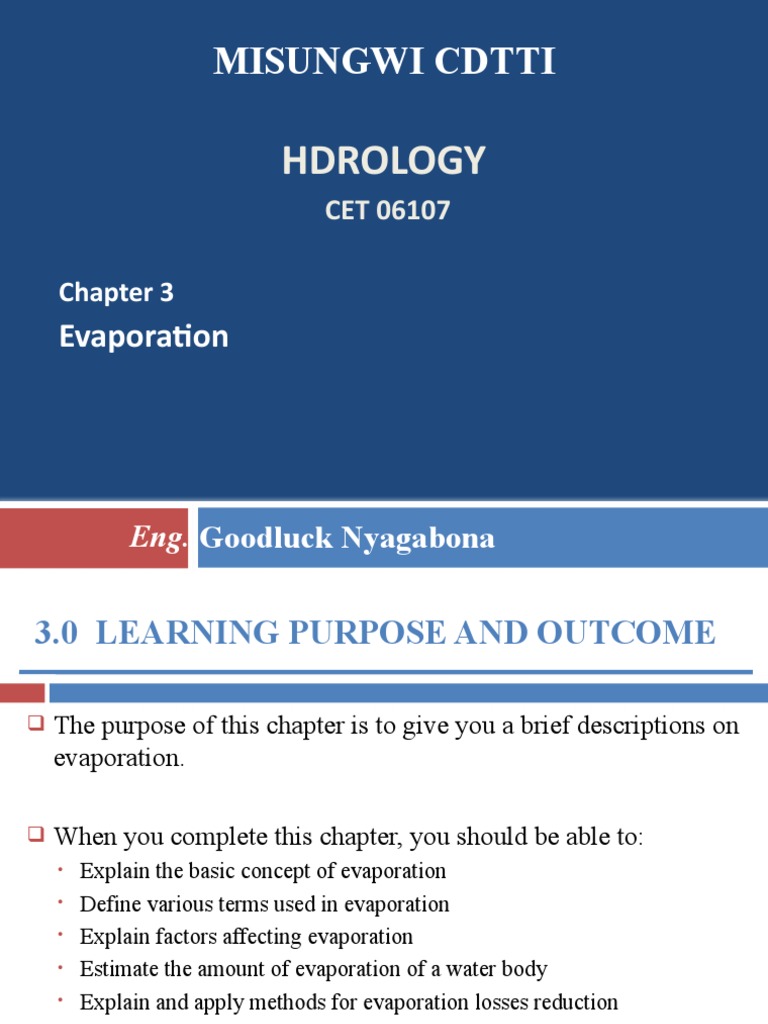 Evaporation Estimation And Factors Pdf Evaporation Humidity