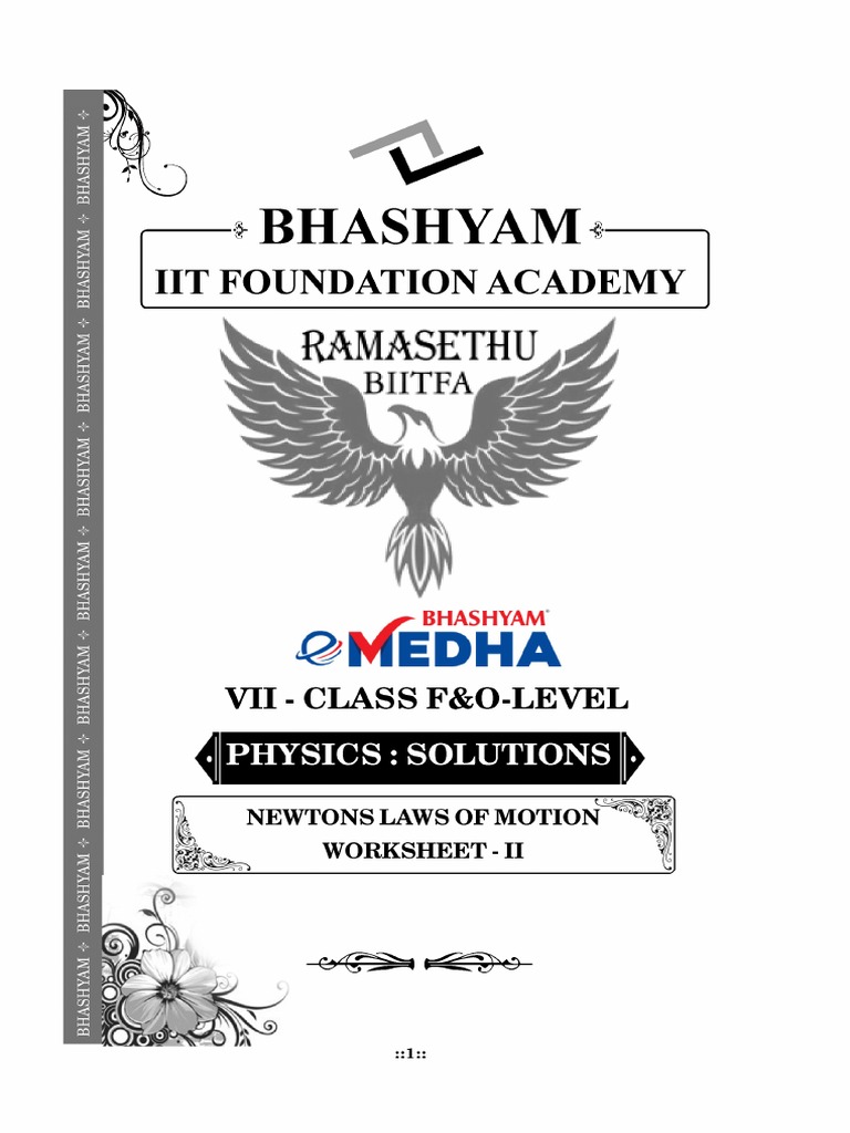 VII - PHYSICS-NLM - WORKSHEET - II (FINAL) | PDF