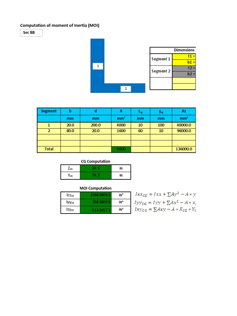 Computation of MOI For Bracket Calc | PDF | Technology & Engineering